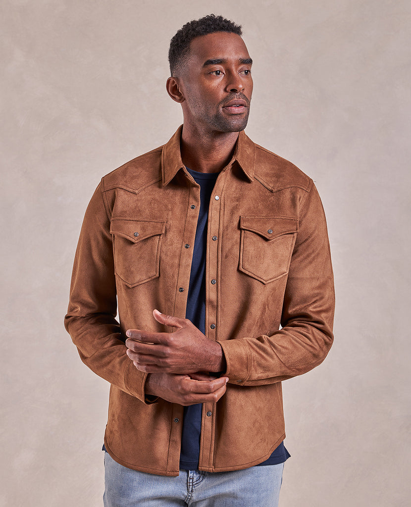 The Wyatt - Microsuede Shirt Jacket - Espresso – Rye 51