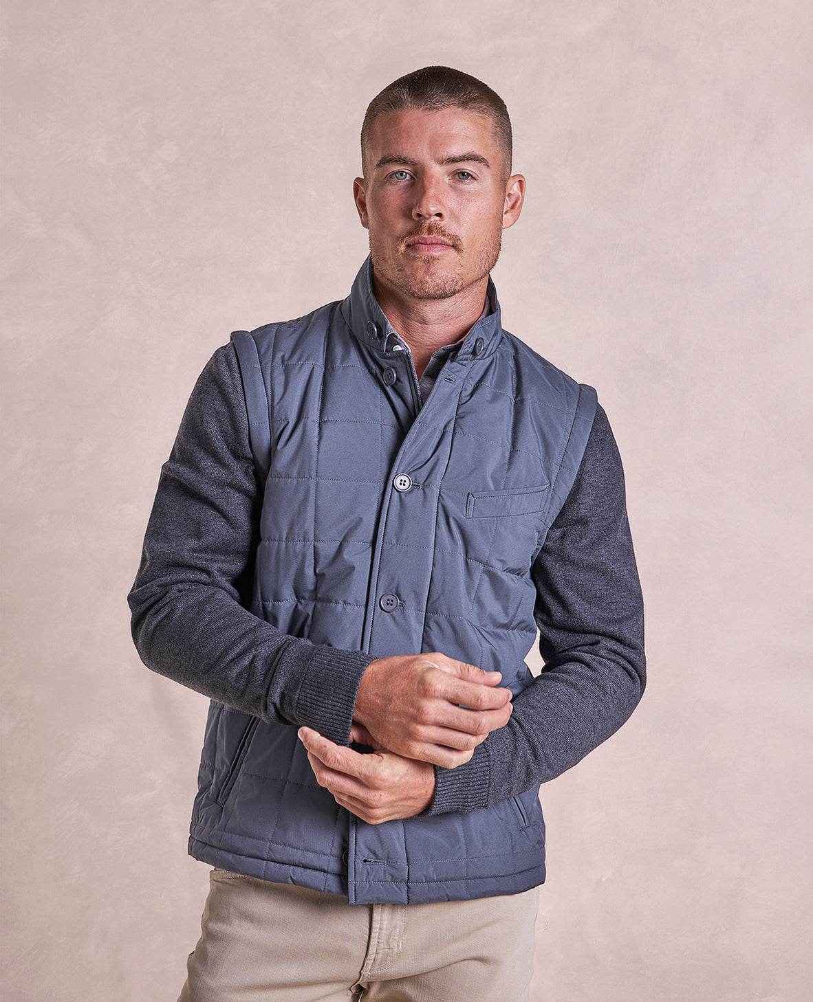 The Rhett - Nylon Vest w/Removable Knit Sleeves - Charcoal – Rye 51